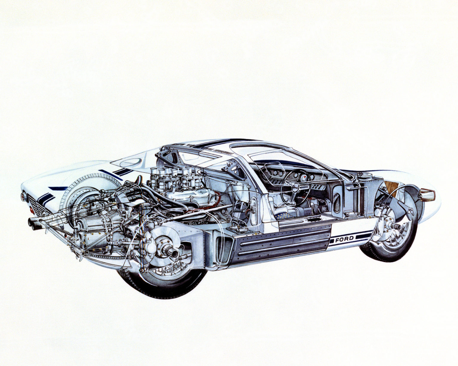 The Ford GT40 looks better as an engineering cutaway - APEX.one