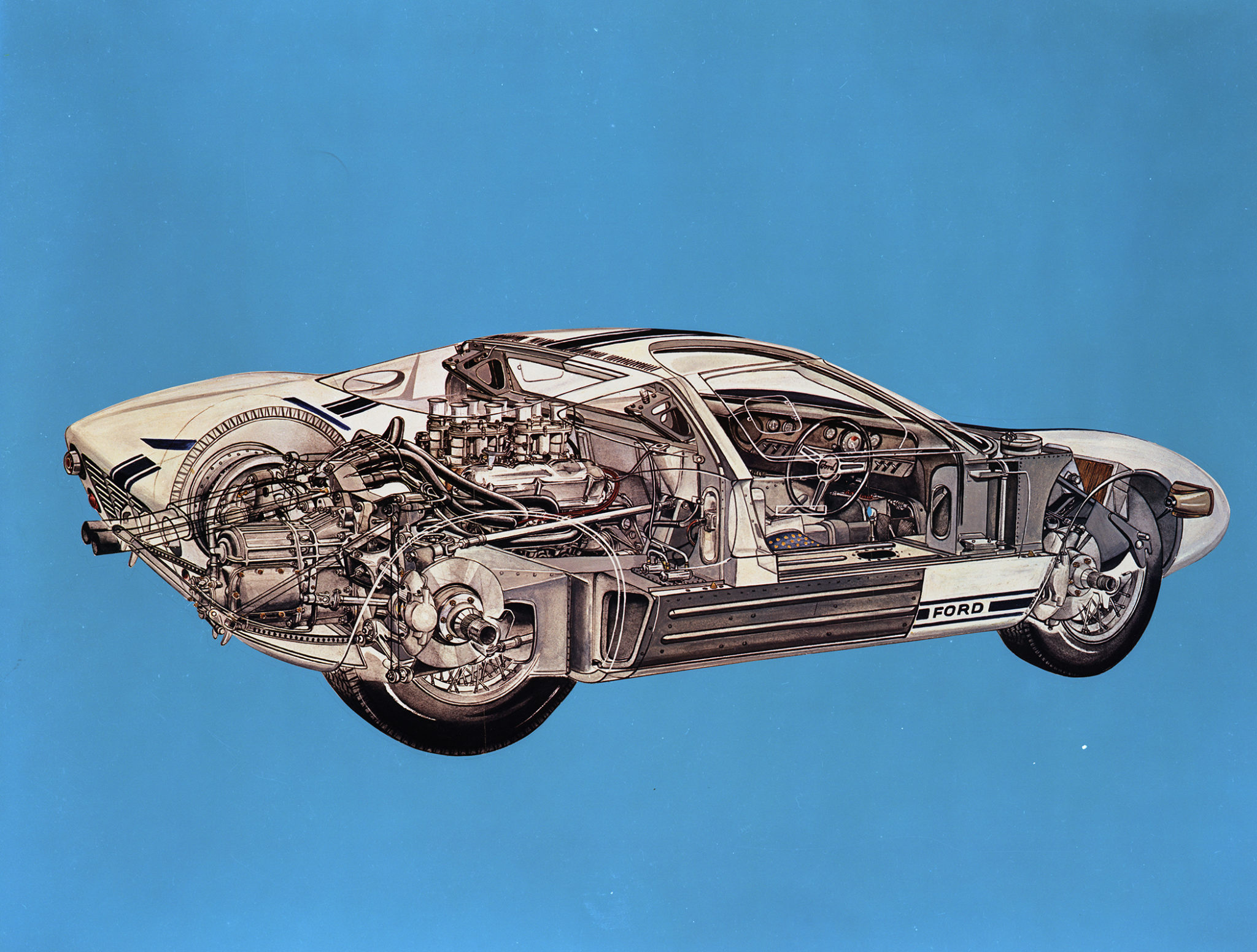 The Ford GT40 looks better as an engineering cutaway - APEX.one