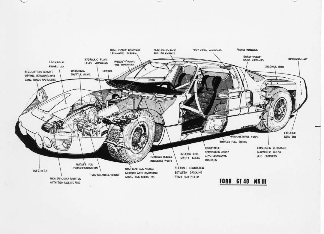 The Ford GT40 looks better as an engineering cutaway - APEX.one
